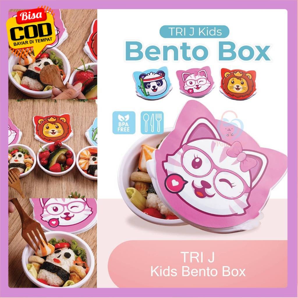 Jual TRI J Kids Bento Box - Kotak Bekal Anak Motif Lucu / Bento Box ...