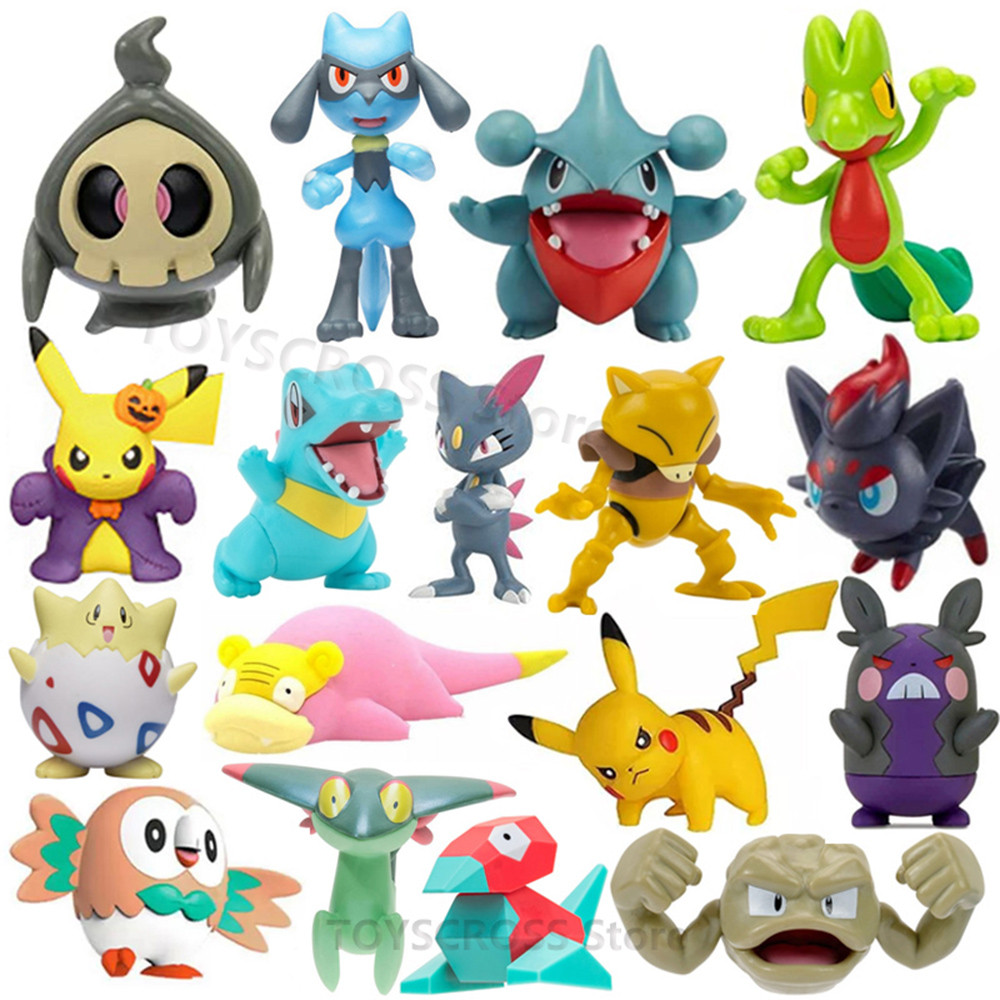 Jual 1.5" Pokemon Anime Figures Litten Pikachu Rowlet Treecko Eevee ...