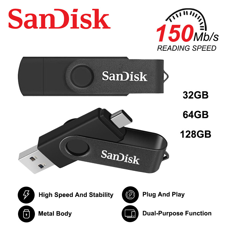 Jual Sandisk Flashdisk OTG Type C 150MB/s High-Speed USB 3.0 Gen 1 32GB ...