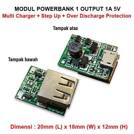 Jual Modul Powerbank 1 OUTPUT 1A 5V Over Discharge Protection | Shopee ...