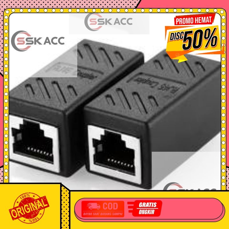 Jual Barel RJ45 Cat 6 Female to Female Besi - Penghubung Sambungan ...
