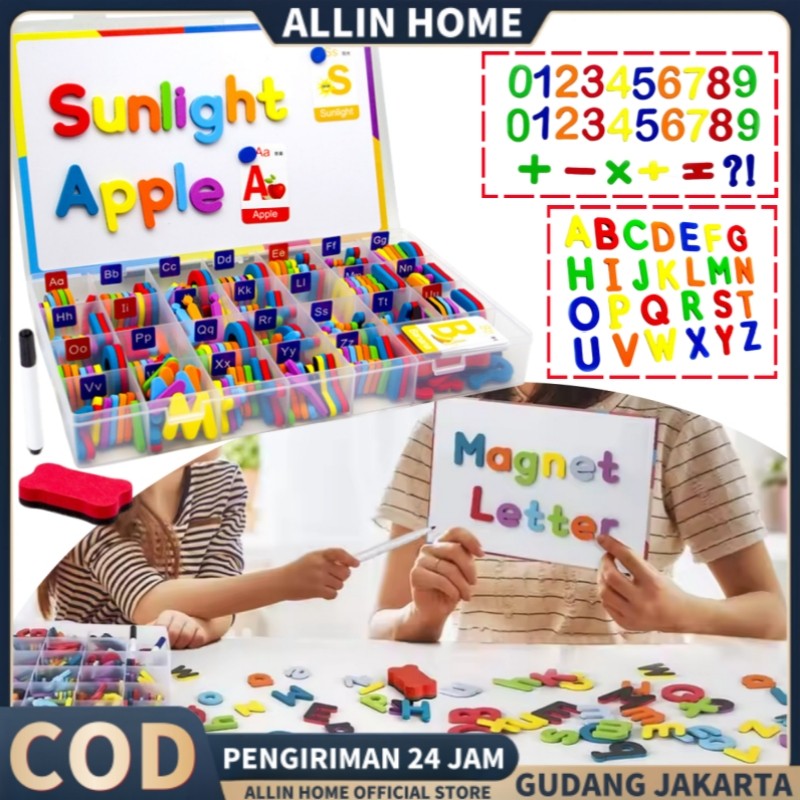 Jual 256Pcs Magnet Letters Stiker Permainan Ejaan Pengenalan Huruf ...
