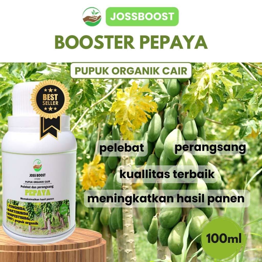 Jual JOSSBOOST pupuk Pepaya 100ml pupuk organik cair buah Pepaya booster Pepaya melebatkan dan ...