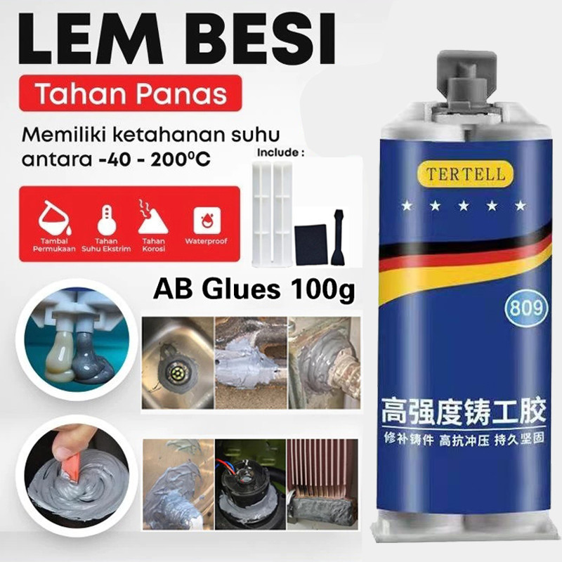 Jual Lem AB Besi Super Kuat Tahan Panas Kafuter Lem Perekat Super 100g ...