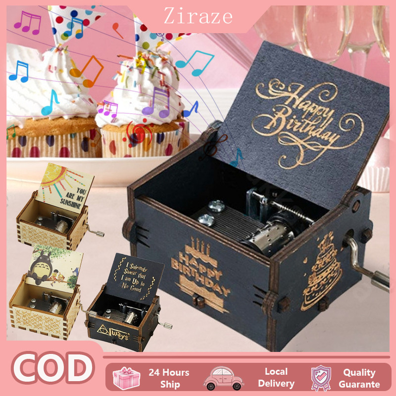 Jual Kotak Musik Kayu Wooden Music Box Vintage Diputar Manual / Box ...