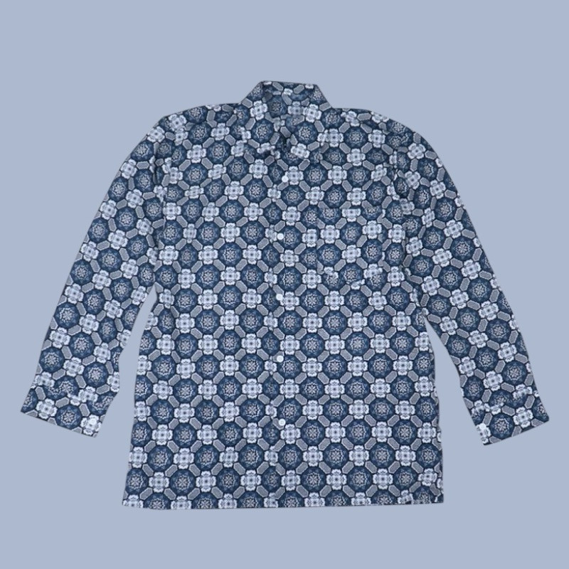 Jual seragam batik SMA / SMA / MA baju batik sekolah abu motif bunga ...