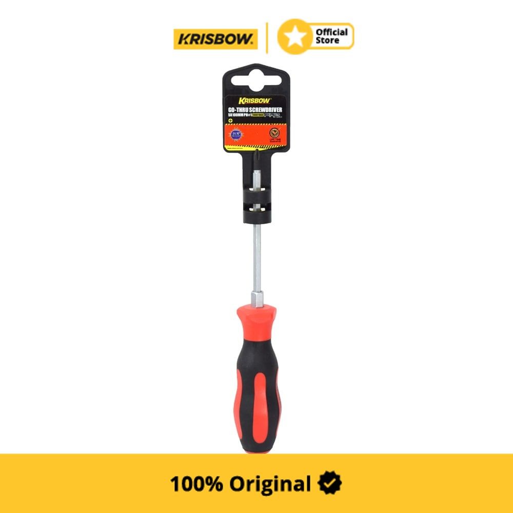 Jual Krisbow Obeng Go-Thru Plus 5X100 mm - Merah Screwdriver Alat ...