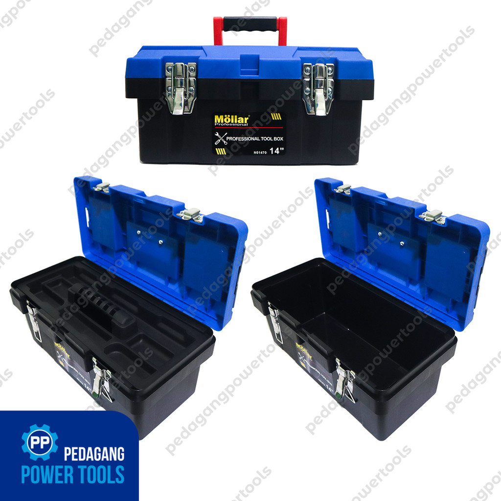 Jual MOLLAR N01470 Tool Box Plastik Medium 14" Toolbox Kotak Perkakas ...
