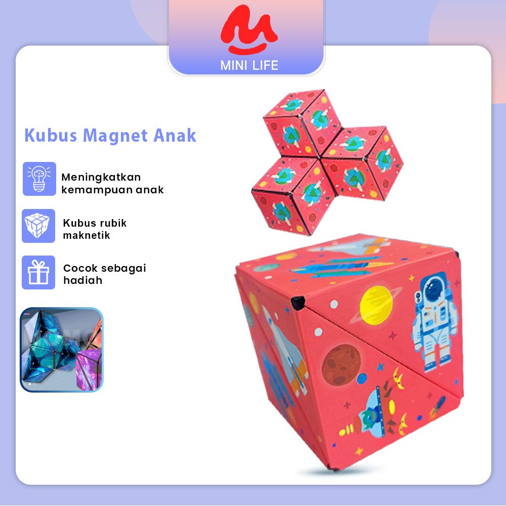 Jual Mainan Edukasi Anak Rubik Cube Kubes 3D Magnet / Mainan Puzzle ...