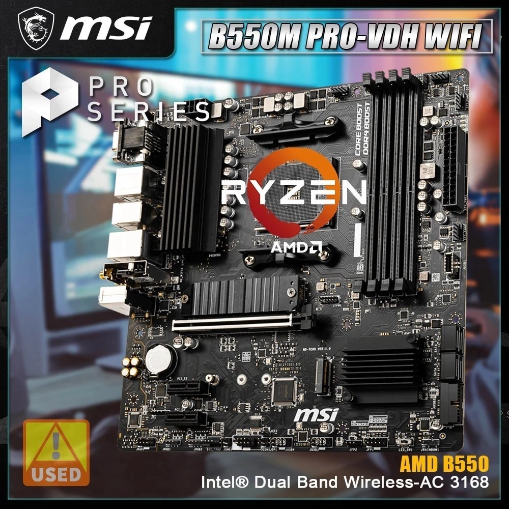 Jual AM4 Motherboard MSI B550M PRO-VDH WIFI, PCIe 4.0/ 3.0 x16 slot 4 ...