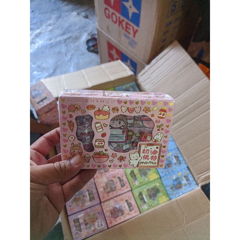 Jual Stiker Korea Momo box roll+lembar | Shopee Indonesia