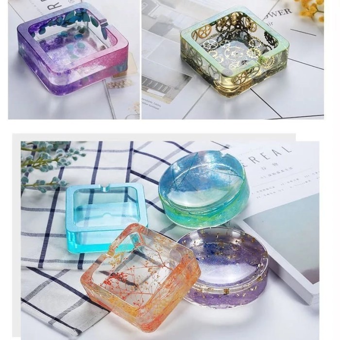 Jual Cetakan Silikon Asbak Tray Polygon Resin Epoxy Silicon Mold ...