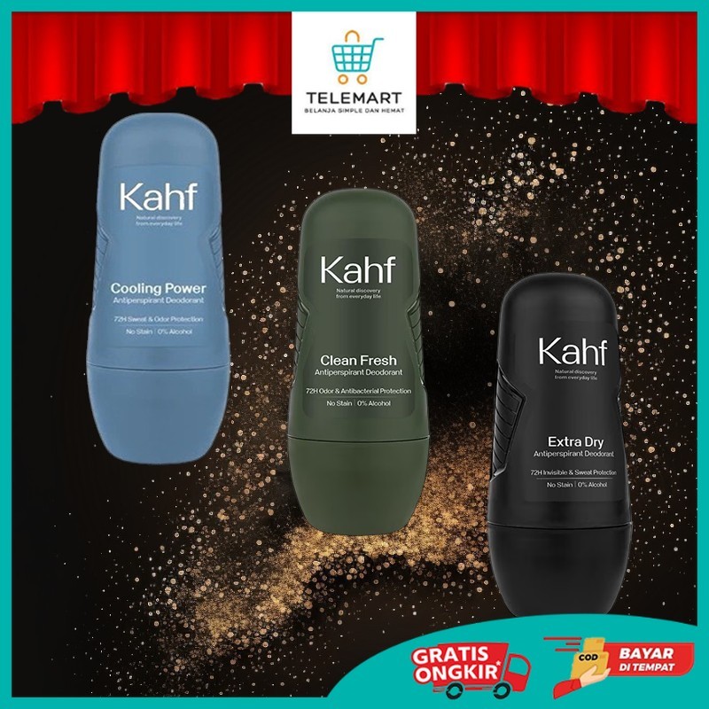Jual KAHF ANTIPERSPIRANT DEODORANT ROLL ON 45ML - 50ML TELEMART | Shopee Indonesia