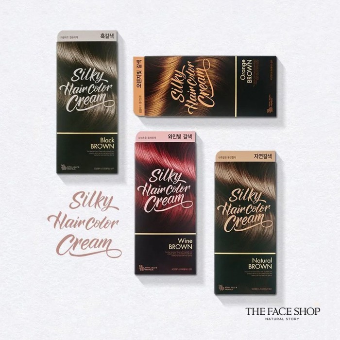 Jual The Face Shop Silky Hair Color Cream Coloring Cat Pewarna Rambut ...