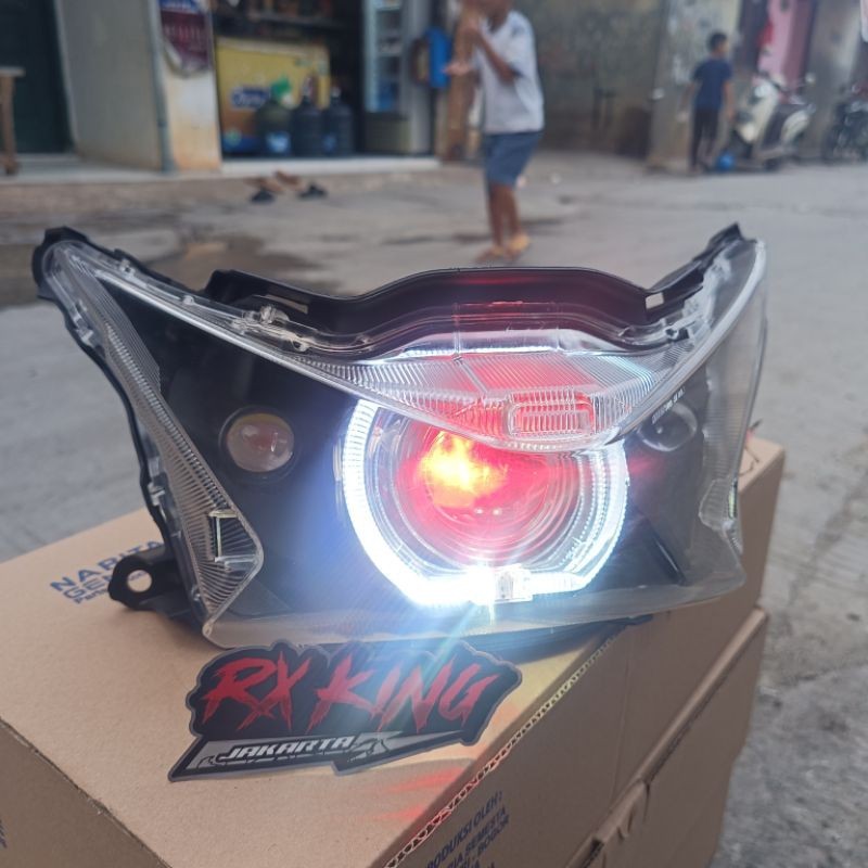 Jual LAMPU DEPAN BEAT NEW 2024 BEAT DELUXE BEAT STREET BILED PROJIE SET ...