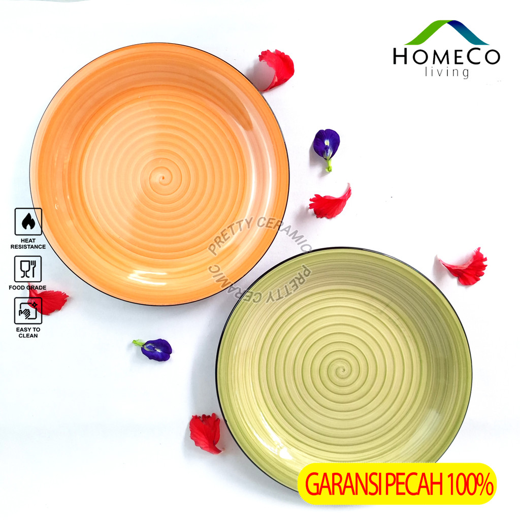 Jual HOMECO Piring/Plate Ceper Keramik 10.5in PAINTED Estetik Piring ...