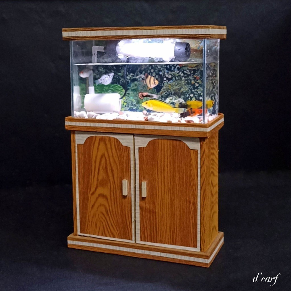 Jual Aquarium Mini ikan kecil guppy/cupang/neon tetra A17 Fullset (Kaca ...