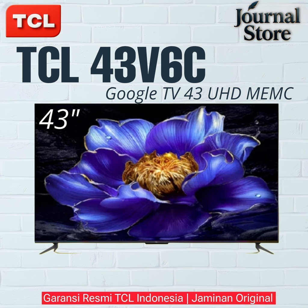 Jual Smart Android Google TV TCL 43 Inch 4K 43V6C Series MEMC Garansi Resmi Penerus 43V6B (MEDAN ...