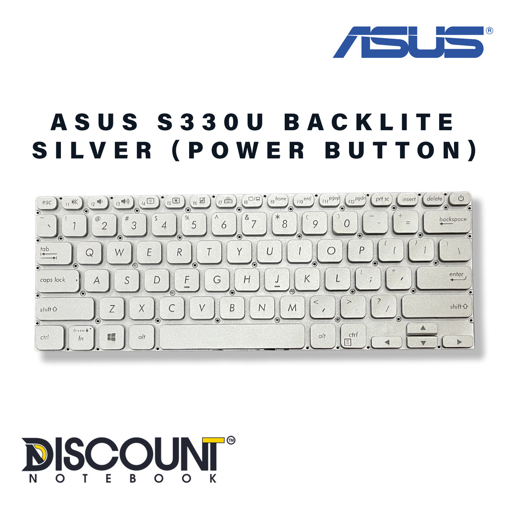 Jual KEYBOARD ASUS S330U BACKLITE SILVER (POWER BUTTON) | Shopee Indonesia