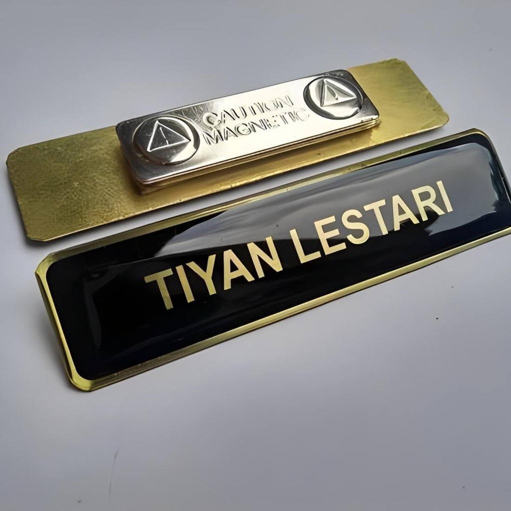 Jual Name Tag Nama Dada Magnet Peniti Kuningan & Akrilik Resin - Satpam ...