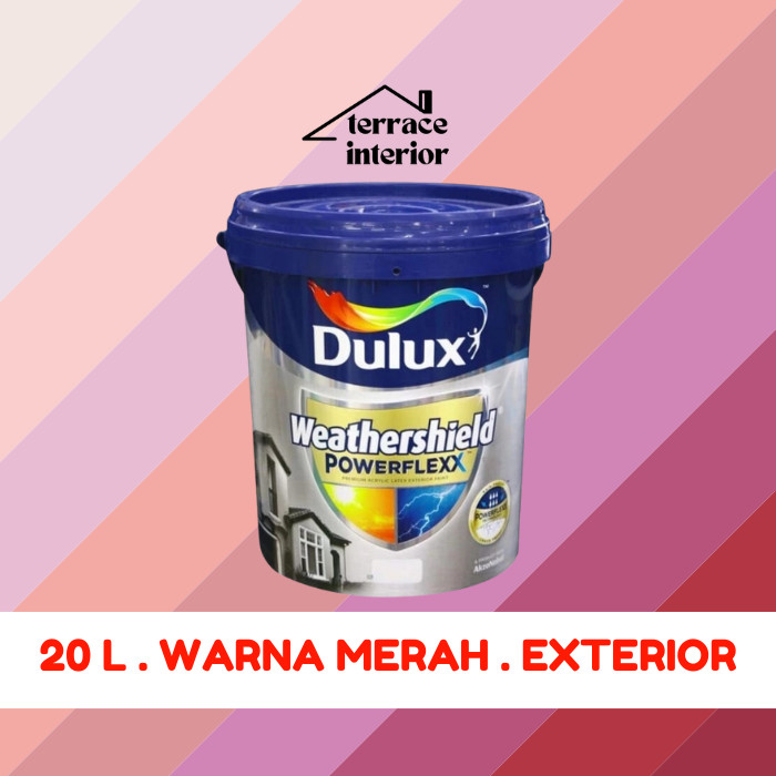 Jual Cat Tembok Dulux Weathershield Powerflex Exterior 20 L Merah Gloss ...