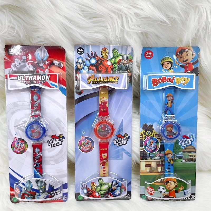 Jual Jam Tangan Anak Laki laki Karakter Musik Lampu LED Digital Watch ...