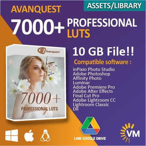 Jual AVANQUEST 7000+ PROFESSIONAL LUTS 1.0.0 Premiere Pro Final Cut Pro After Effects LUT FILTER ...