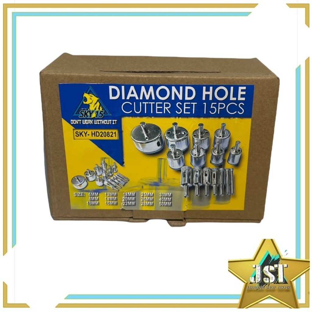 Jual sky15 mata bor kaca keramik porselen marmer bit 6mm - 50mm diamond ...