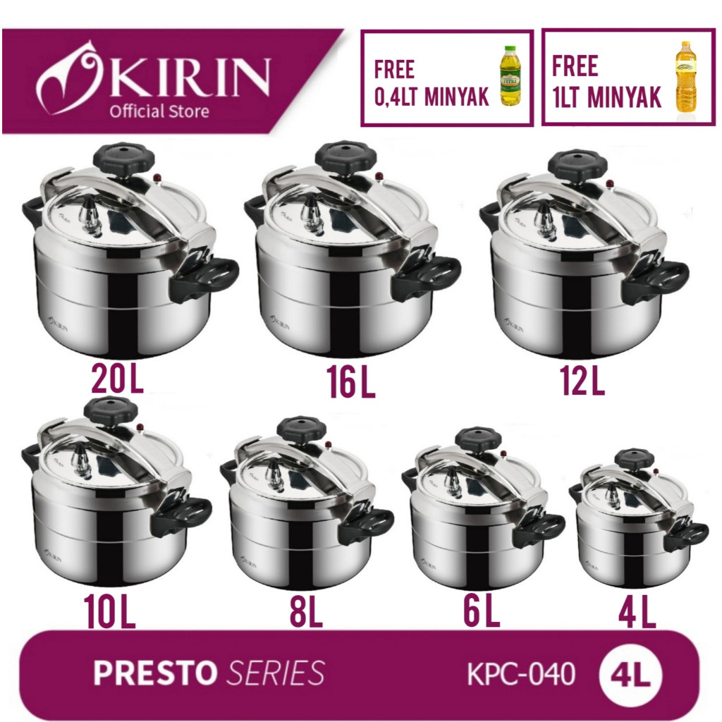 Jual Panci Presto Induksi Kirin KPC 200 KPC 160 KPC 120 KPC 100 KPC 080 ...