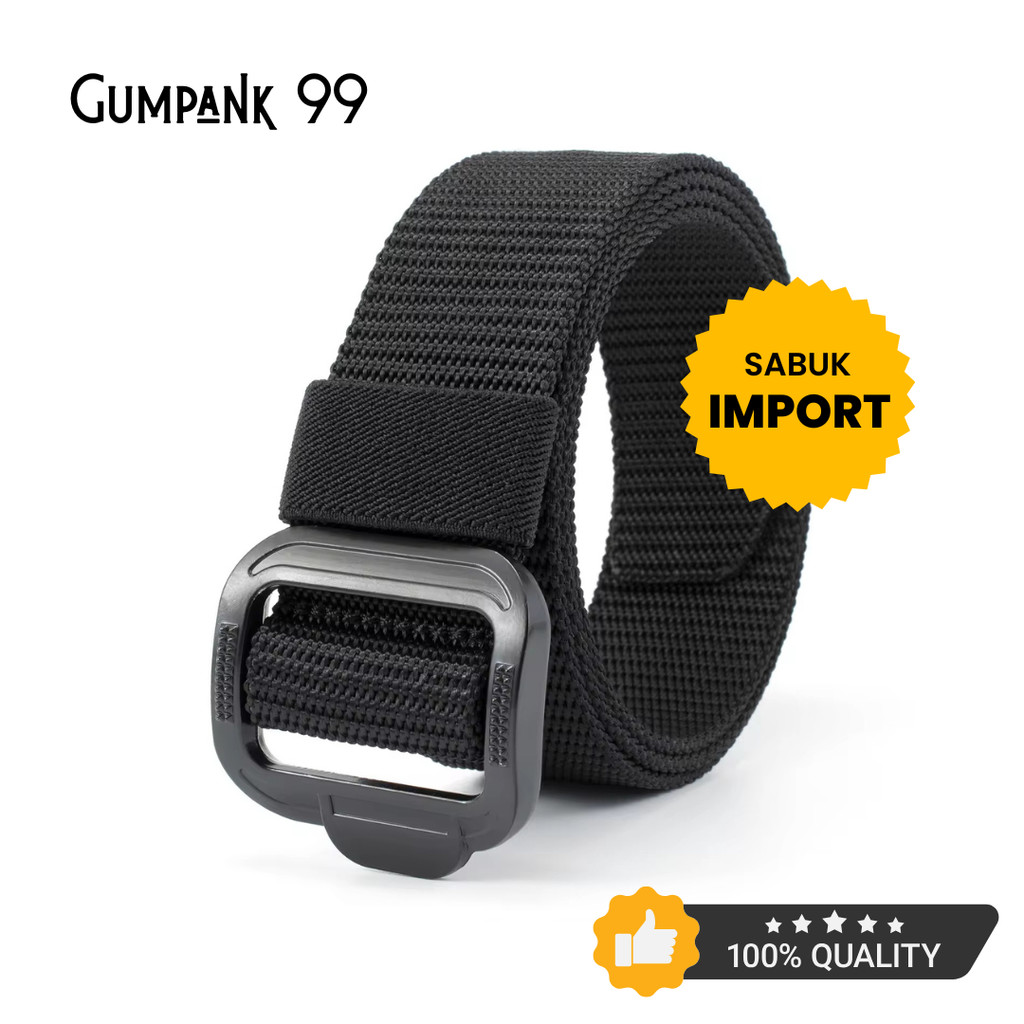 Jual SABUK IMPORT KEPALA BESI !!! Ikat Pinggang Pria Tali Nylon Kanvas ...