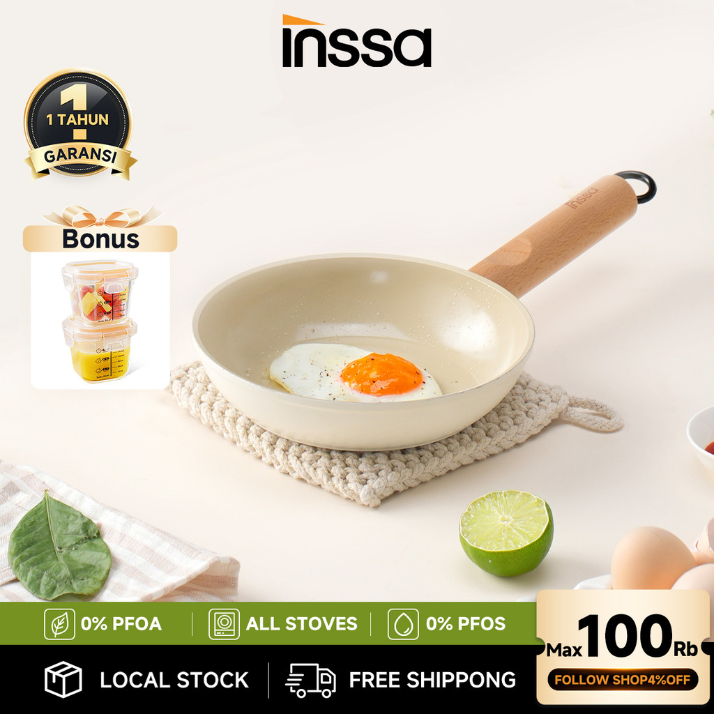 Jual INSSA Panci Penggorengan 18/24cm Panci Datar Anti-Lengket | Shopee ...