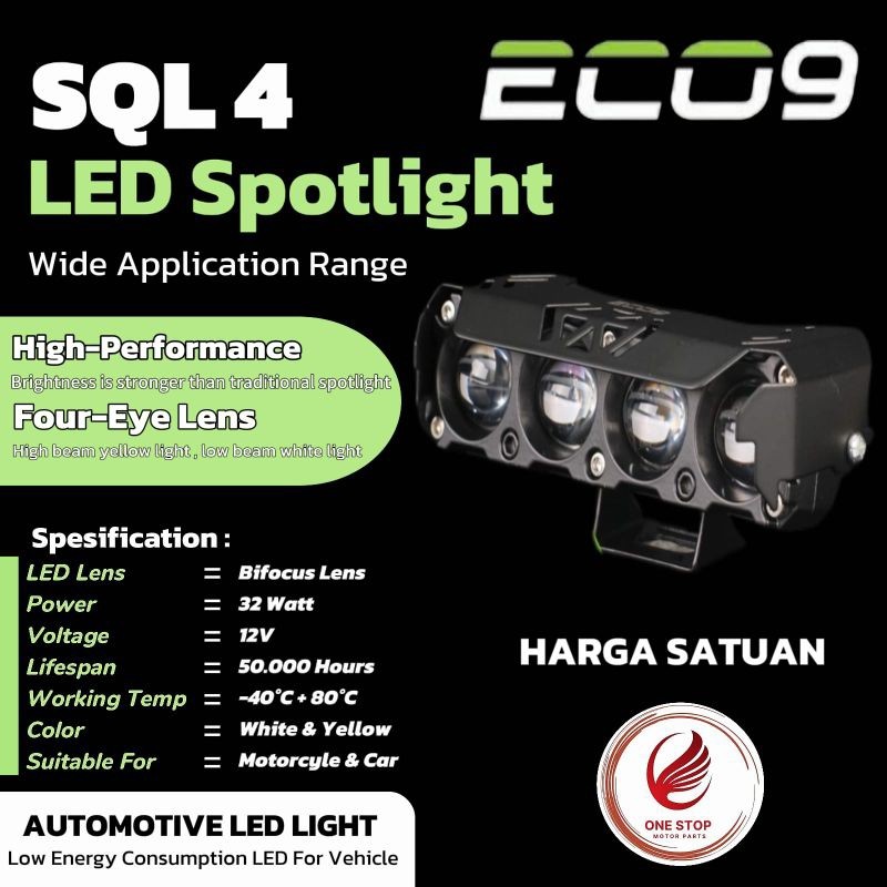 Jual SHD_SHOP Lampu Tembak Sorot Led Asli Eco9 4 Mata Mini Laser With ...