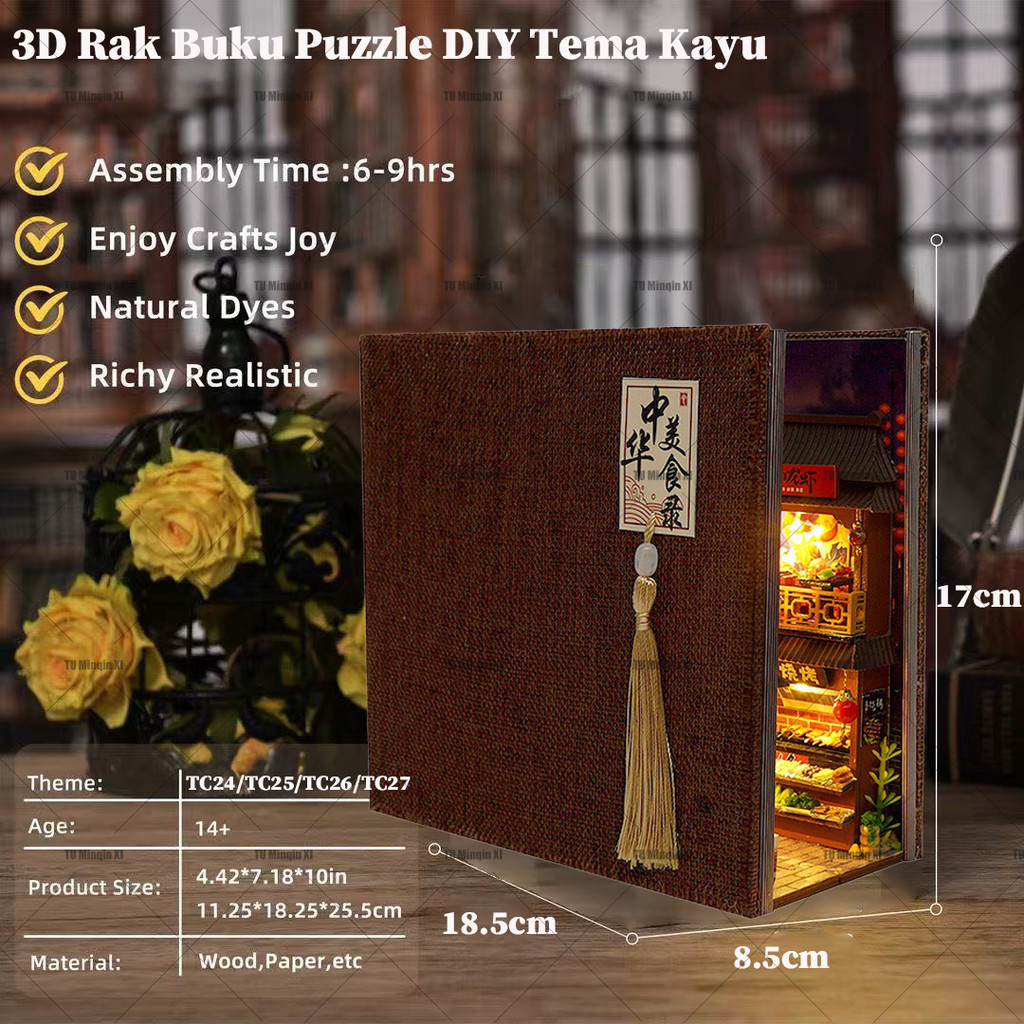 Jual (COD)Rak Buku 3D Puzzle DIY Kayu Tema- Mainan Edukasi Anak ...