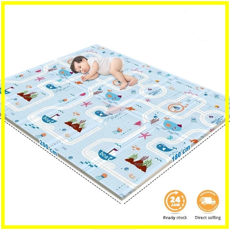 Jual Playmat Bayi Karpet Lipat Playmate Matras Duduk XPE 180x200 Polos ...