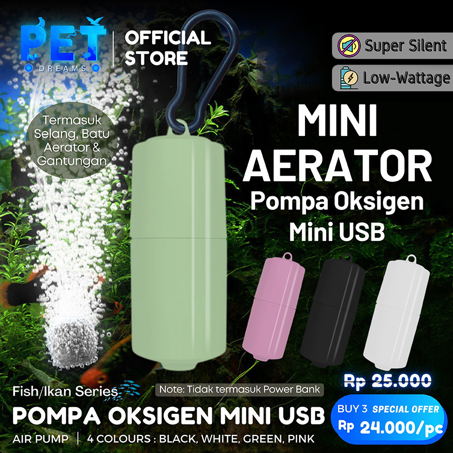Jual Aerator USB Mini Portable Akuarium Air Pump Pancing Pompa Oksigen ...