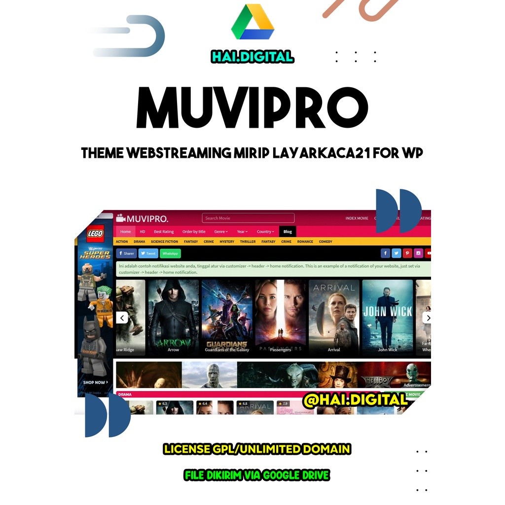 Jual MUVIPRO WORDPRESS THEME MIRIP LAYARKACA21 LK21 (Lifetime License ...