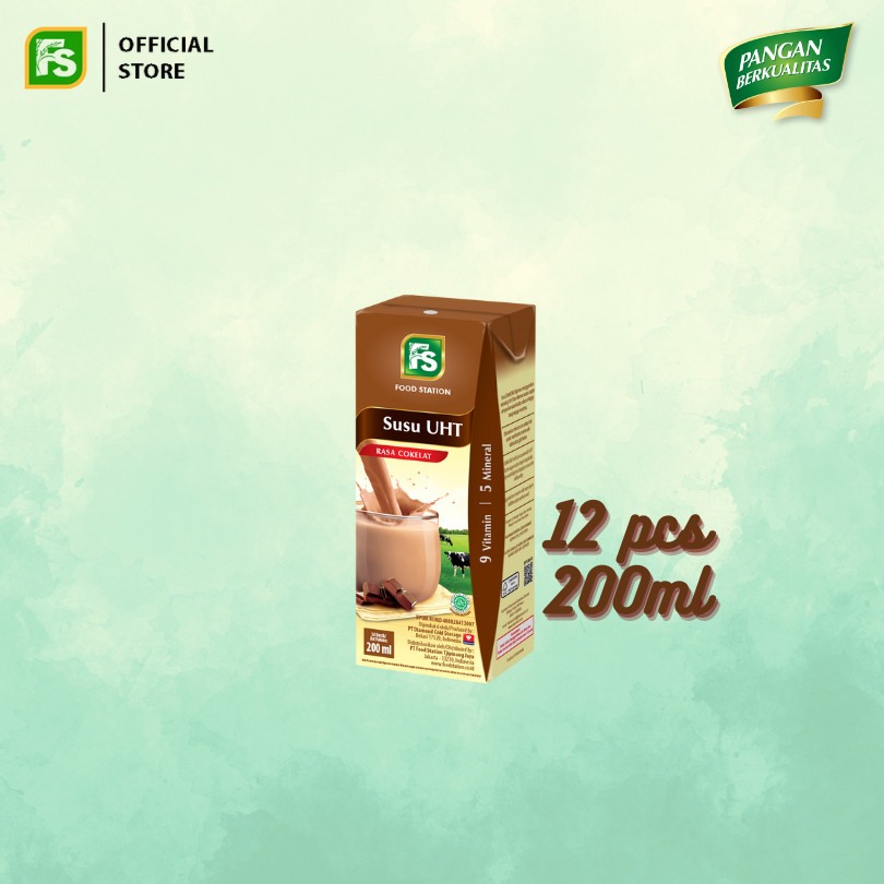 Jual Food Station - FS Susu Sapi UHT 200ml (12 PCS) | Shopee Indonesia