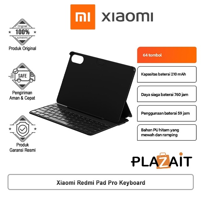 Jual Xiaomi Redmi Pad Pro Keyboard ( US English ) Black - Garansi Resmi ...