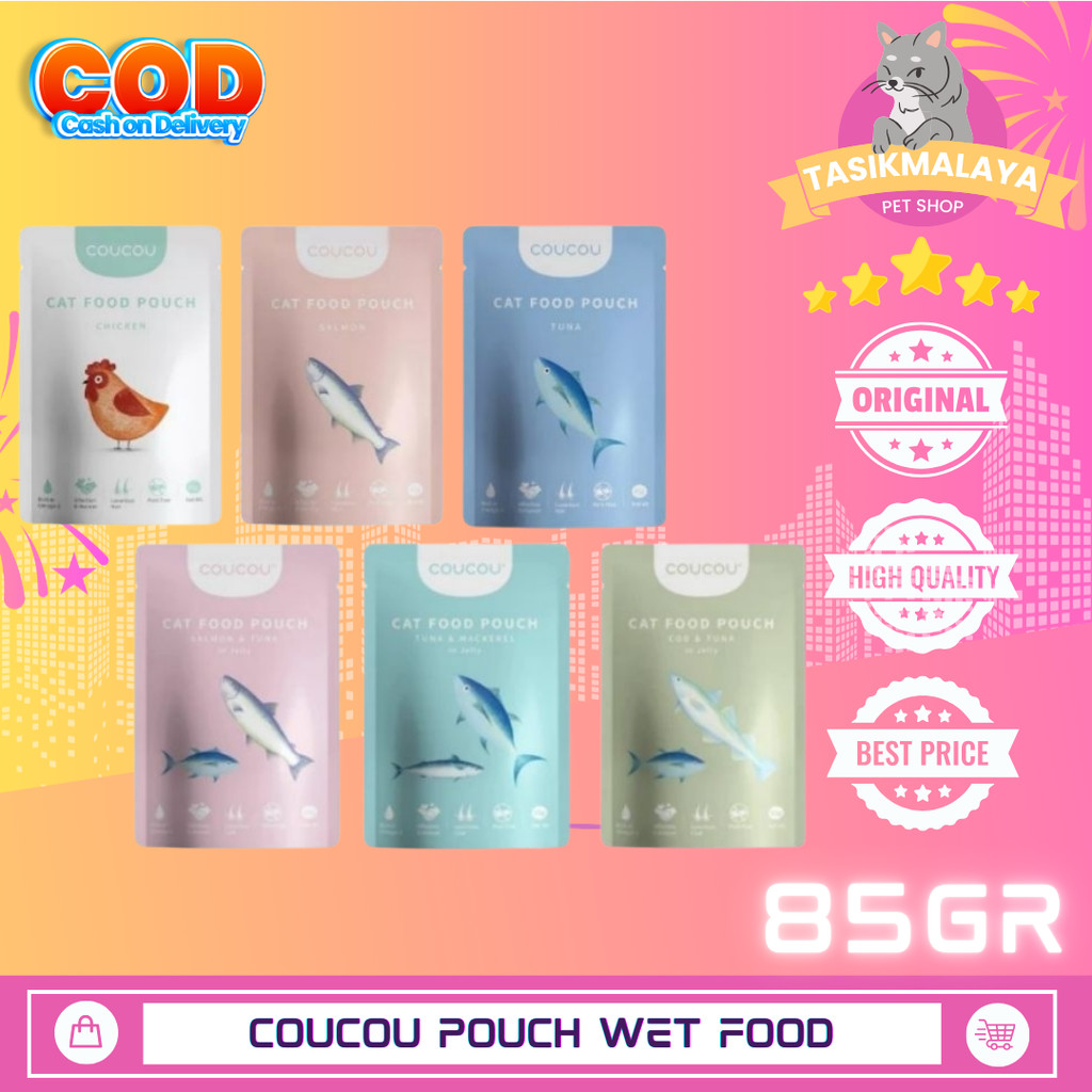 Jual makanan kucing COUCOU pouch 85gr wet food cat cou cou | Shopee ...