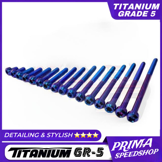 Jual Baut Titanium GR5 Drat 10 atau M6 model SMALL head original Titanium GRADE 5 | Shopee Indonesia