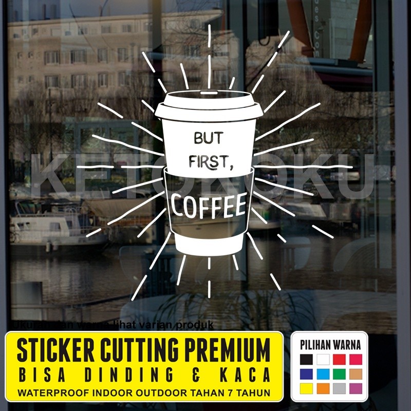 Jual Stiker Kaca Dinding Dekorasi Cafe Kopi Coffee Shop Cutting Sticker ...
