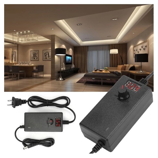 Jual Adjustable Adaptor 24V DC Adaptor Dimmer Power Supply | Shopee ...