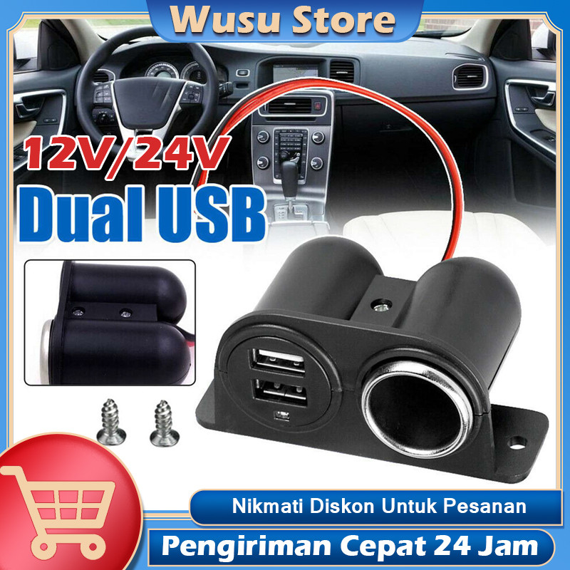 Jual Pengisi Daya Mobil Dual USB 3.1A Car Soket Splitter dengan ...