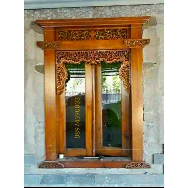 Jual Jendela ukir minimalis, Jendela Kayu Jati 100 x 150 cm | Shopee ...