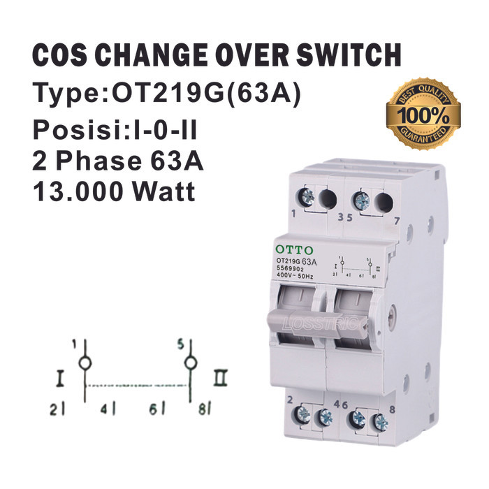 Jual Ohm Saklar / COS Change Over Switch Model MCB Din Rail 2Phase 63A | Shopee Indonesia