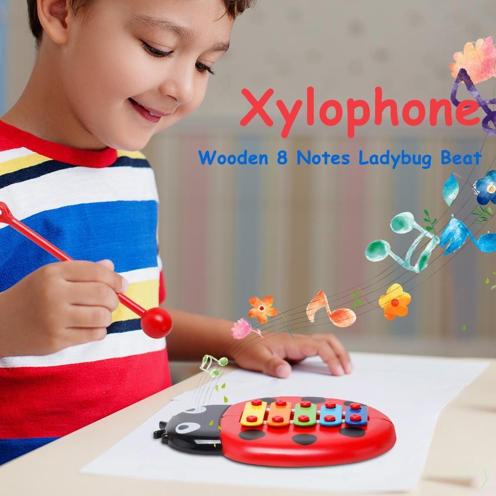 Jual Ladybug Glockenspiel 8 Notes Percussion Musical Instrument with ...