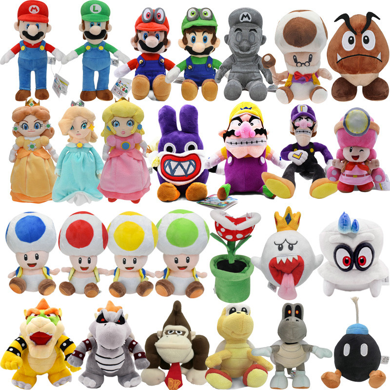 Jual 43 Styles Super Mario Plush Toy Bowser Peach Princess Yoshi Mario ...