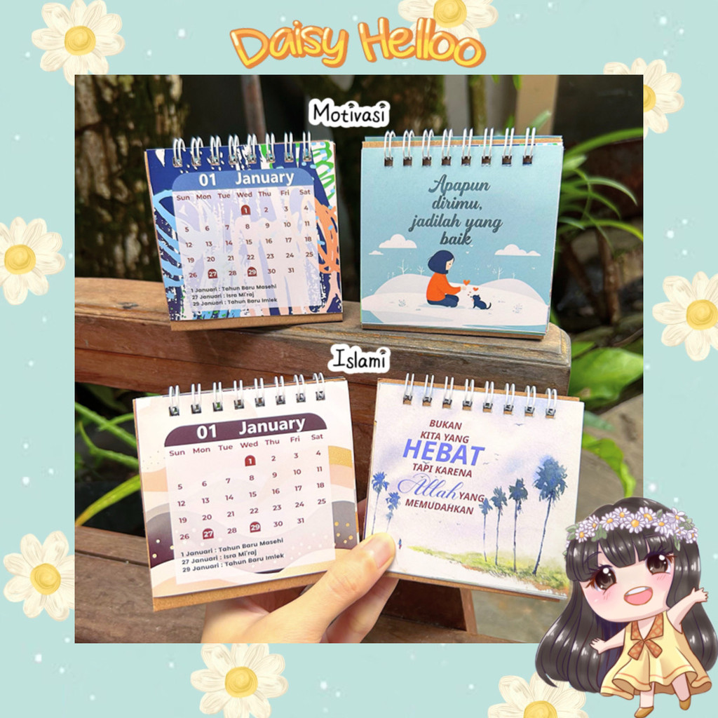 Jual Kalender Meja Mini 2025 Karakter Motivasi dan Islami Quotes ...