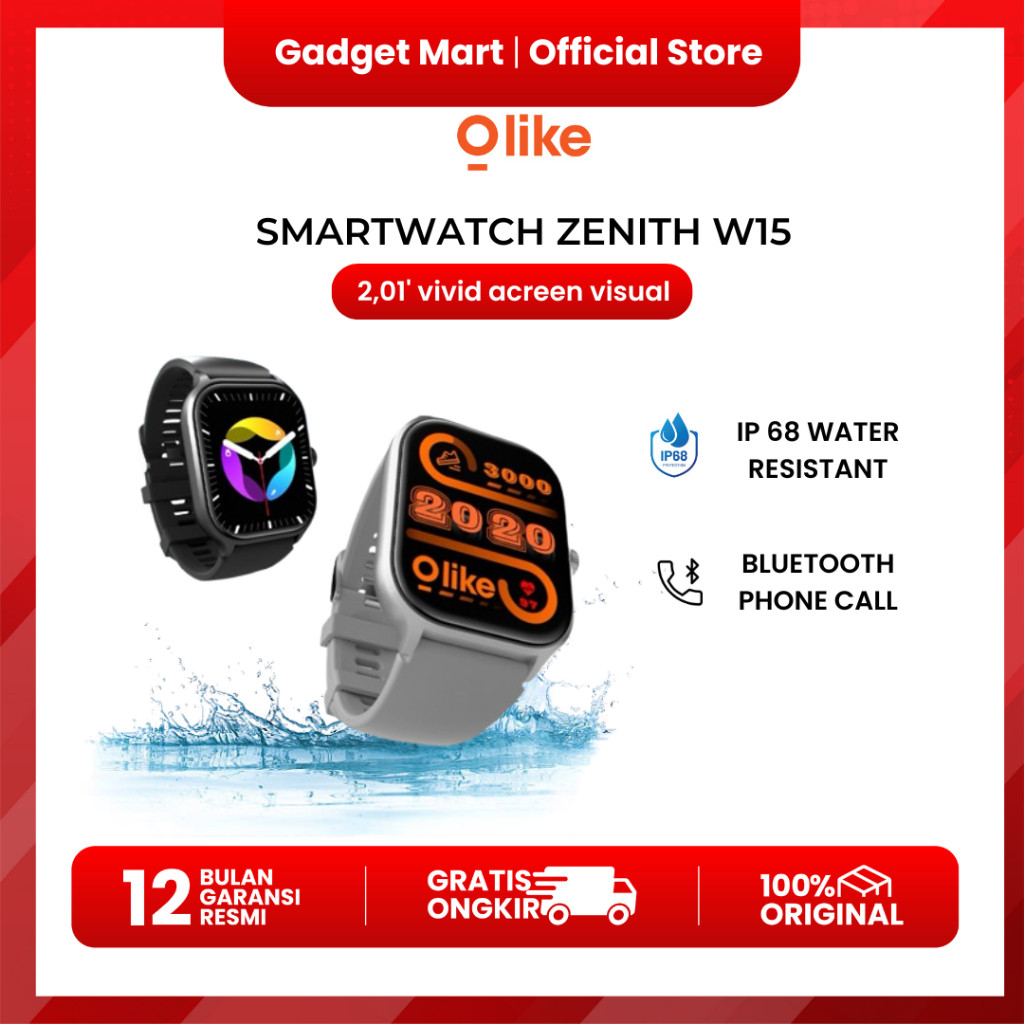 Jual OLIKE Zenith Smartwatch W15 2.01 Inch HD Screen | Shopee Indonesia