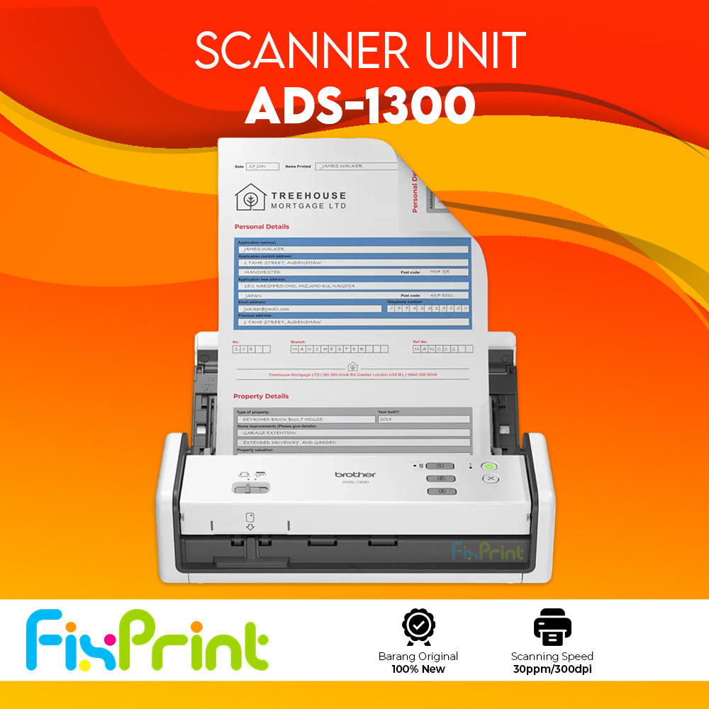 Jual MESIN SCANNER BROTHER PORTABLE ADS-1300 | Shopee Indonesia